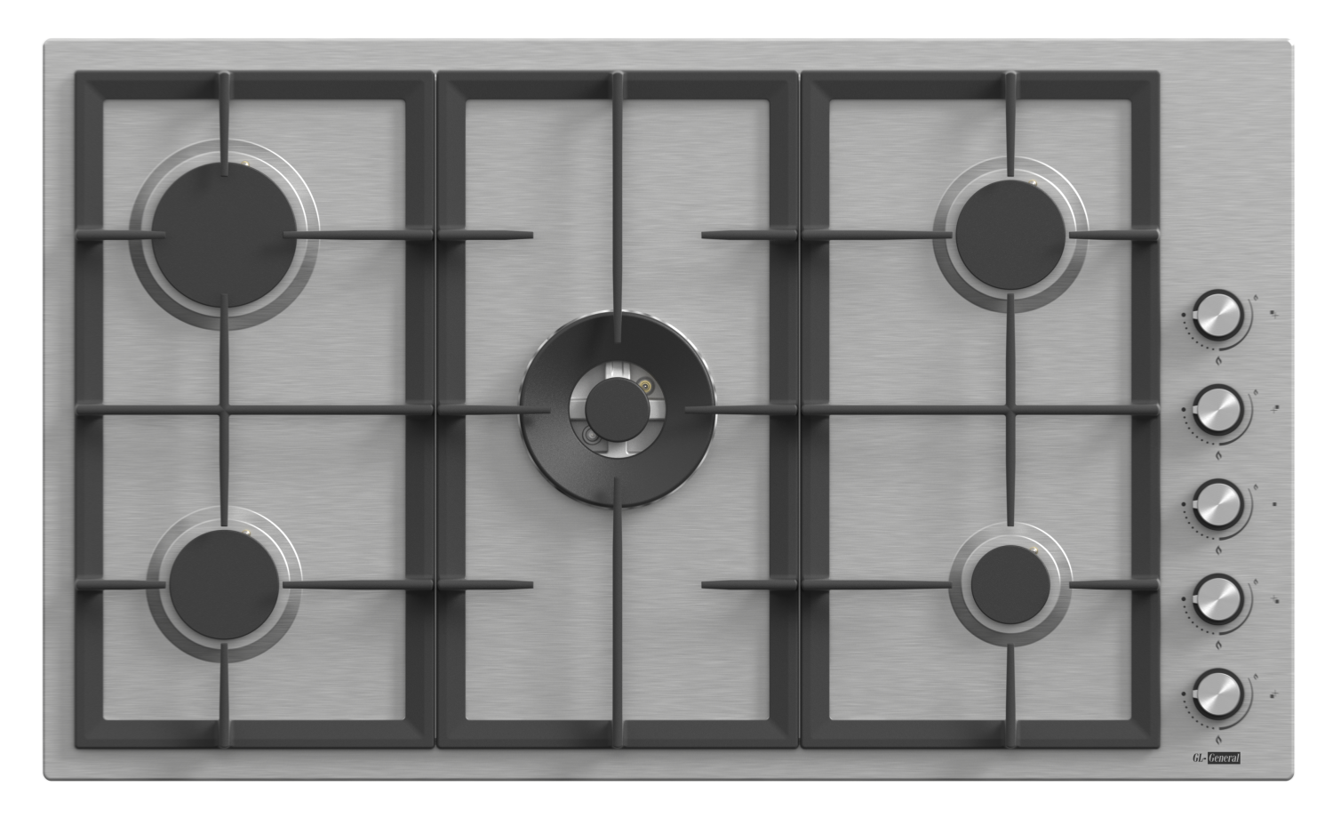 GL General 90 cm built-in hob, 5 burners, stainless steel gas - BL221